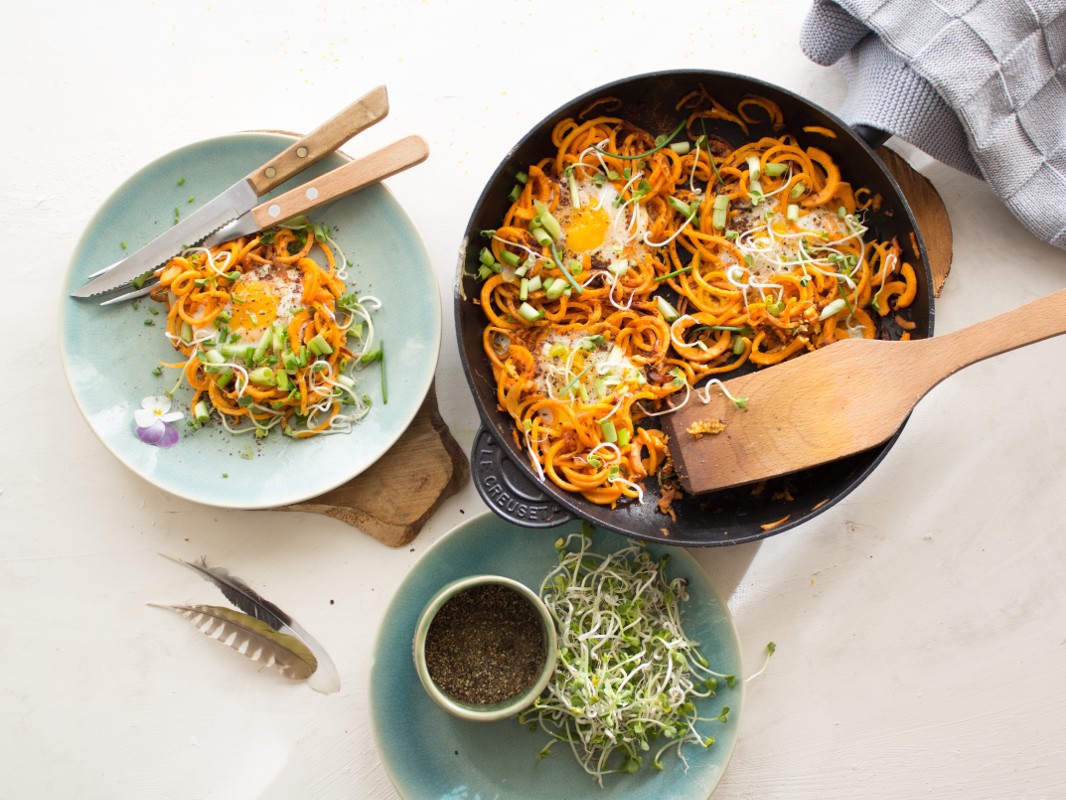 Vogelnestjes van zoete bataat